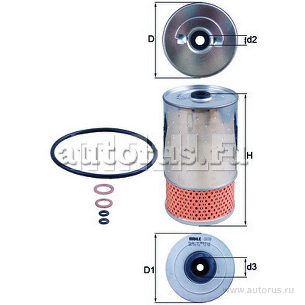 Купить Фильтр масляный KNECHT/MAHLE OX38D картридж в магазине ДСН Авто